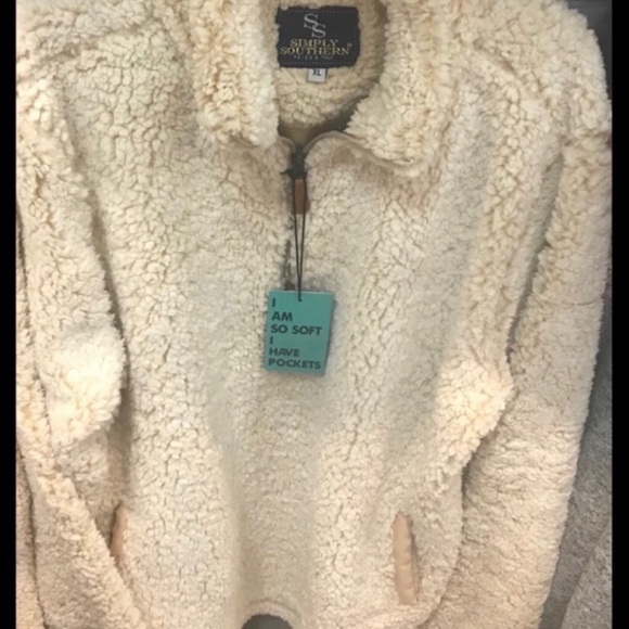 Simply Southern | Jackets & Coats | Nwt Simply Southern Sherpa Coat Tan ...